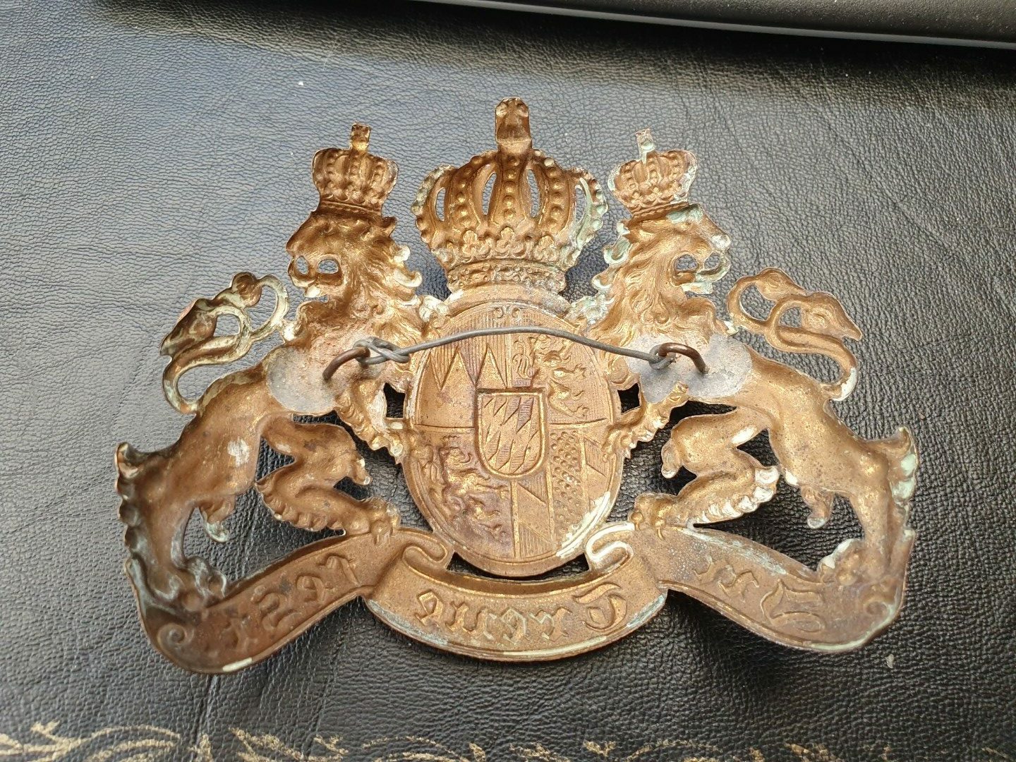 German original WWI Bavarian spike helmet plate – 661944.com