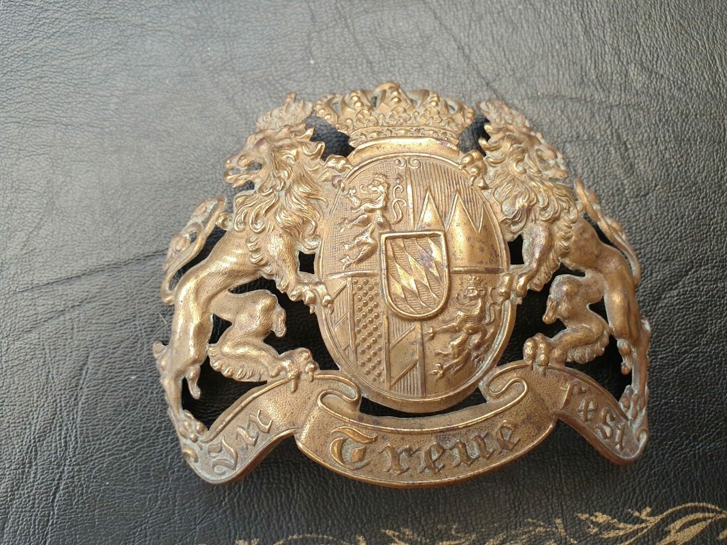 German original WWI Bavarian spike helmet plate – 661944.com