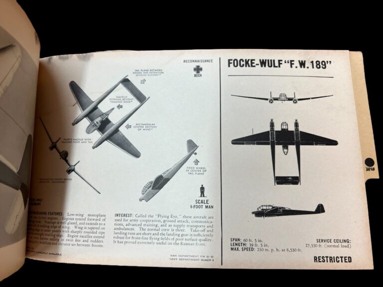 WW2 US Recognition Pictoral Manual 1943 – Aircraft – 661944.com